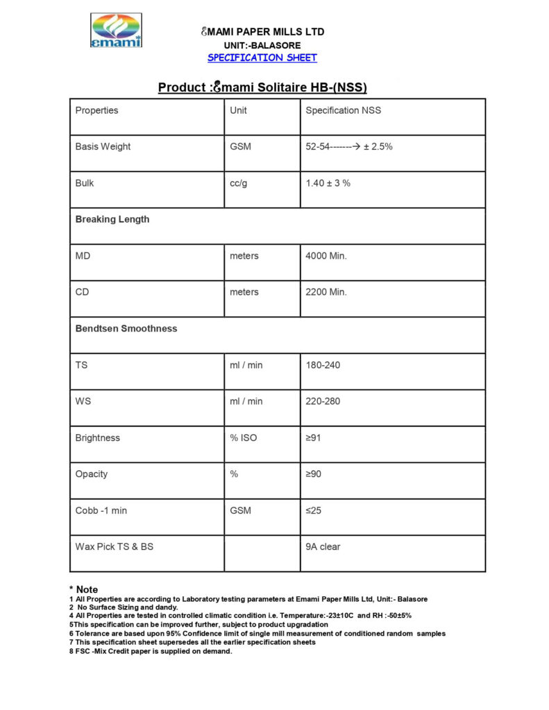 Emami Paper Mills Ltd – Aristo Paper Mart